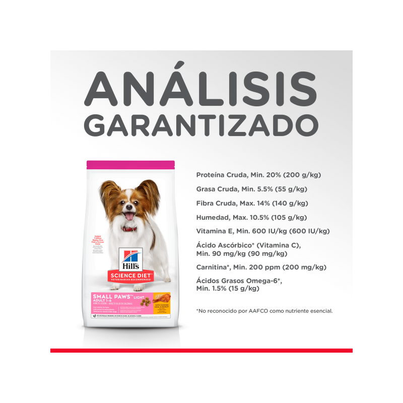 Hills Science Diet Small Paws Adulto Light Tamaño 4.5 lbs